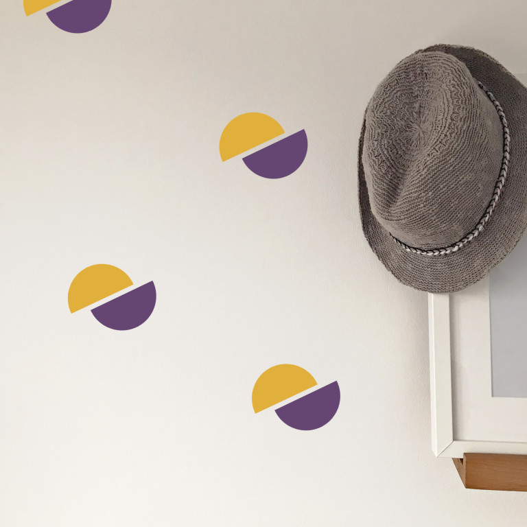 Moon wall decal – Big Half Circle Wall Stickers – match set love
