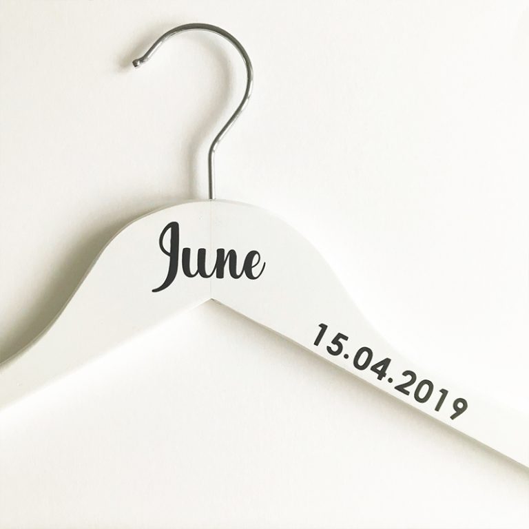 Wedding Dress Hanger Vinyl Sticker – Personalized Wedding Hanger Decals ...