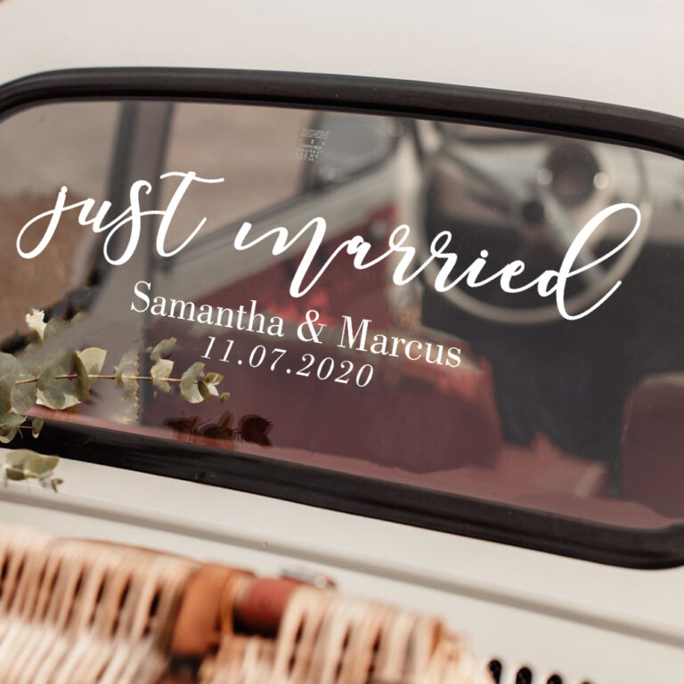 Just Married Car Sign | Custom Wedding Car Sign – match set love